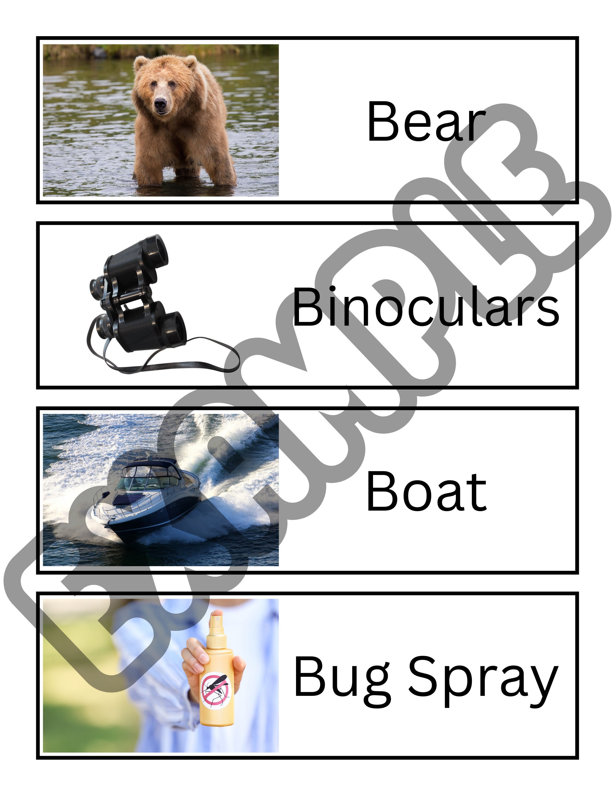 Camping Alphabet and Word Cards - Etsy