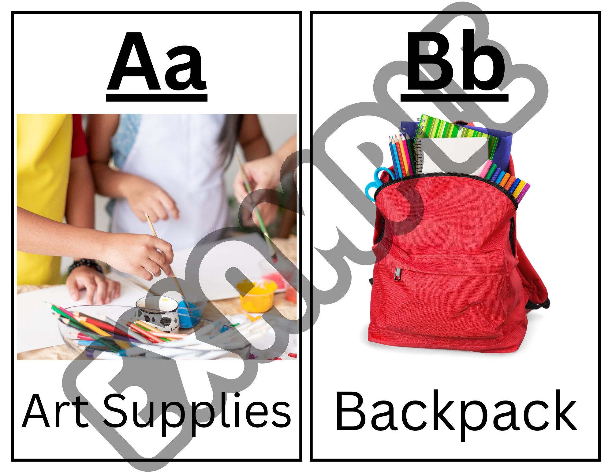 Back to School Alphabet and Word Cards - Etsy