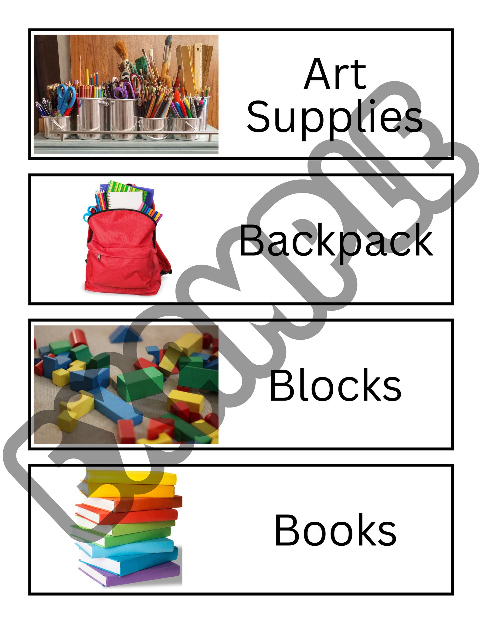 Back to School Alphabet and Word Cards - Etsy