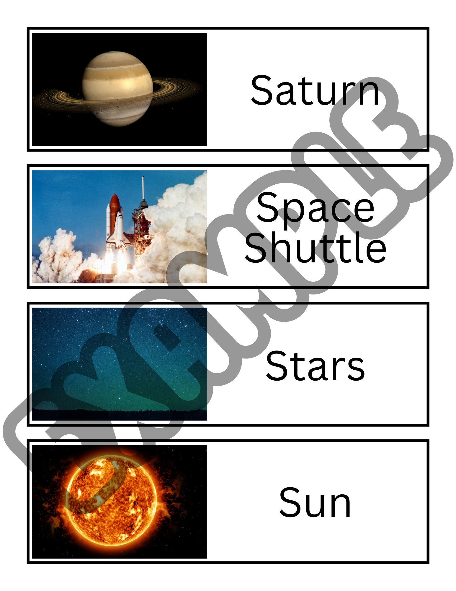 Outer Space Alphabet and Word Cards - Etsy