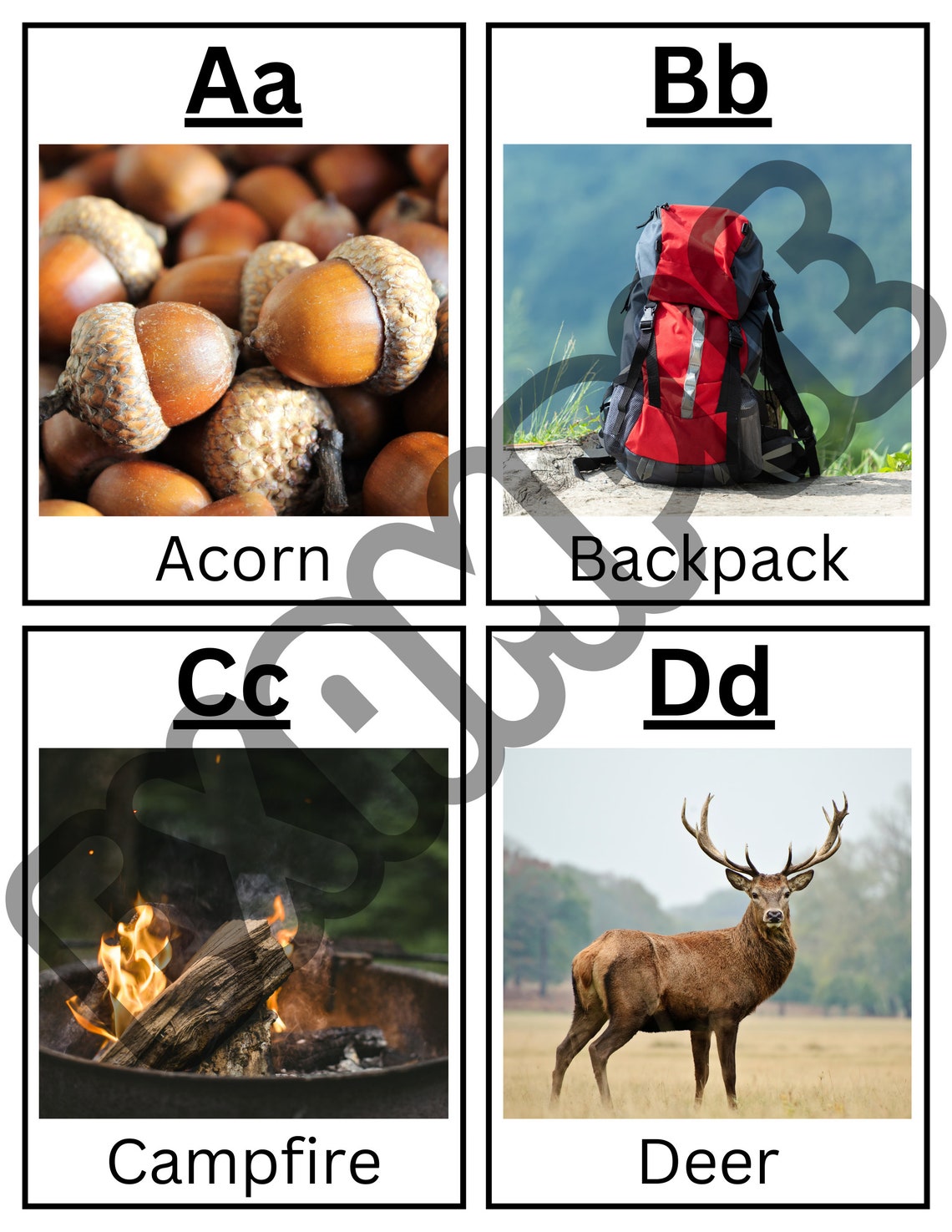 Camping Alphabet and Word Cards - Etsy