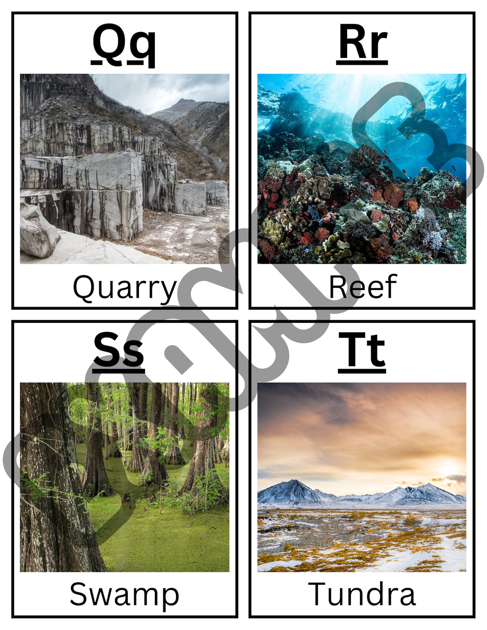 Landform Alphabet and Word Cards - Etsy