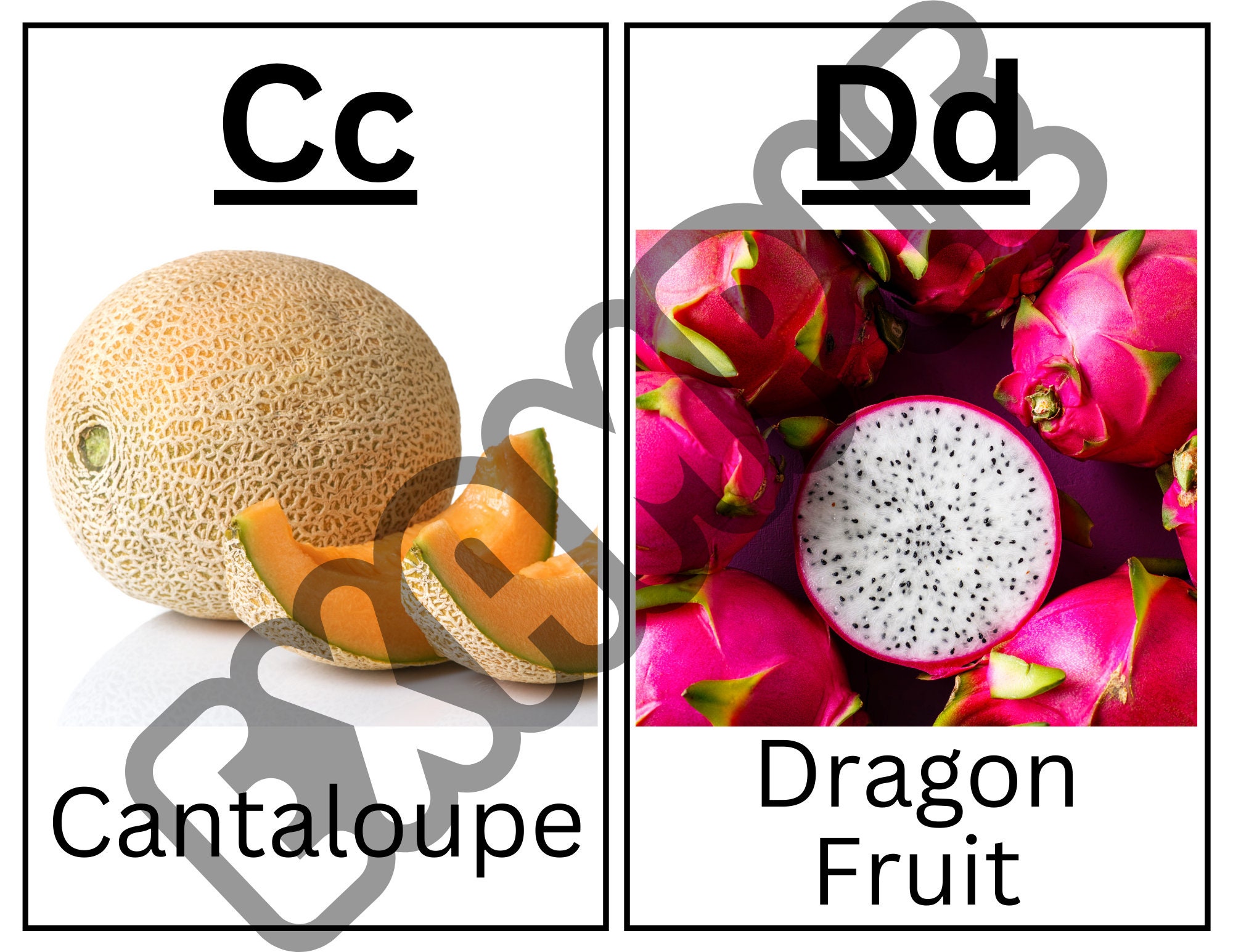 Fruit Alphabet and Word Cards - Etsy