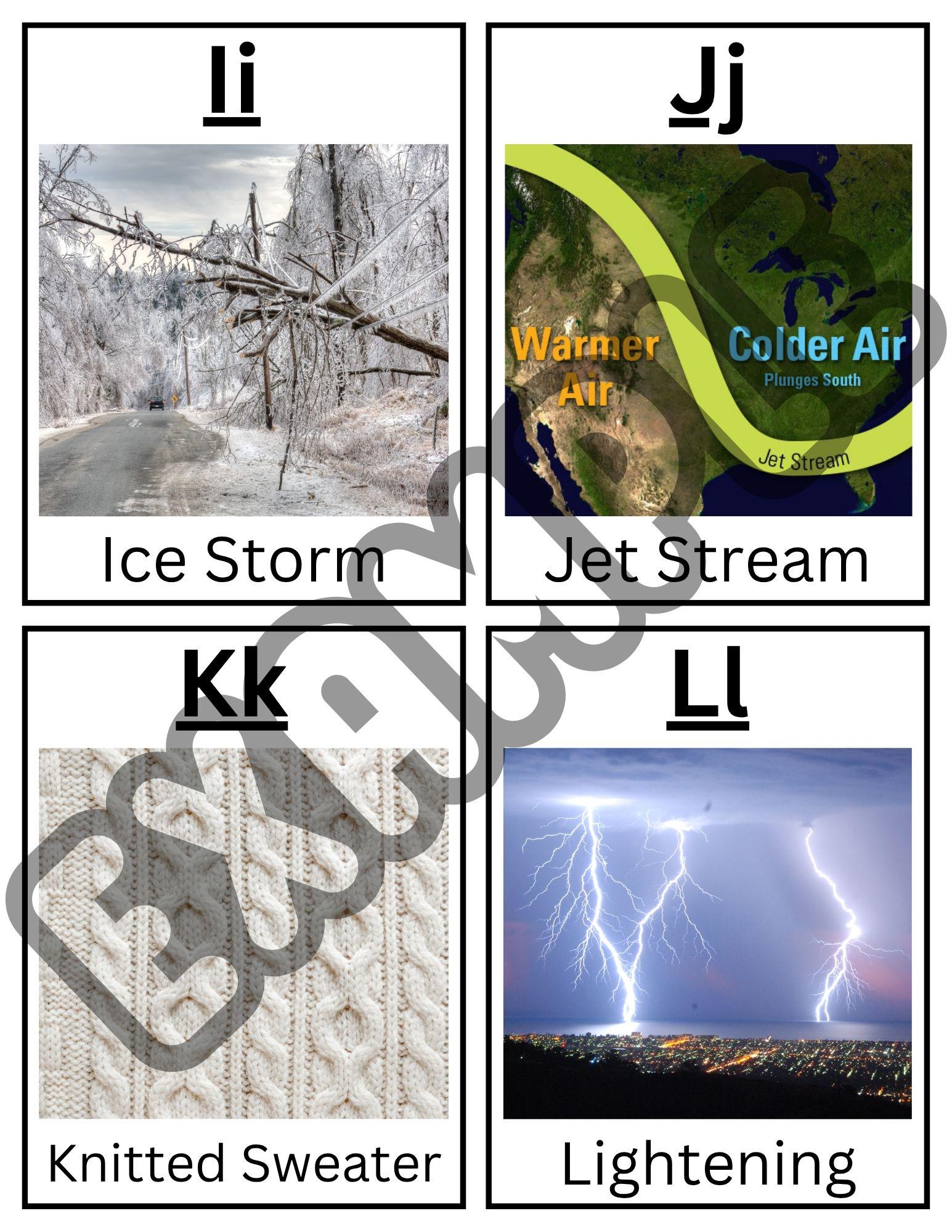 Weather Alphabet and Word Cards - Etsy
