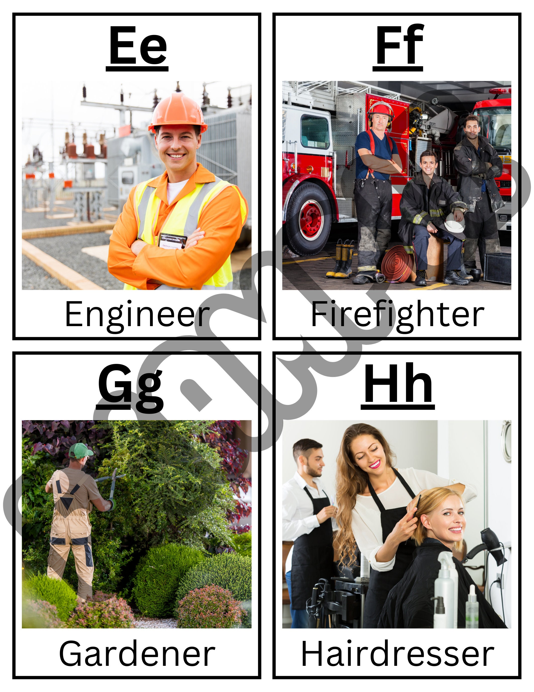 Community Helpers Alphabet and Word Cards - Etsy