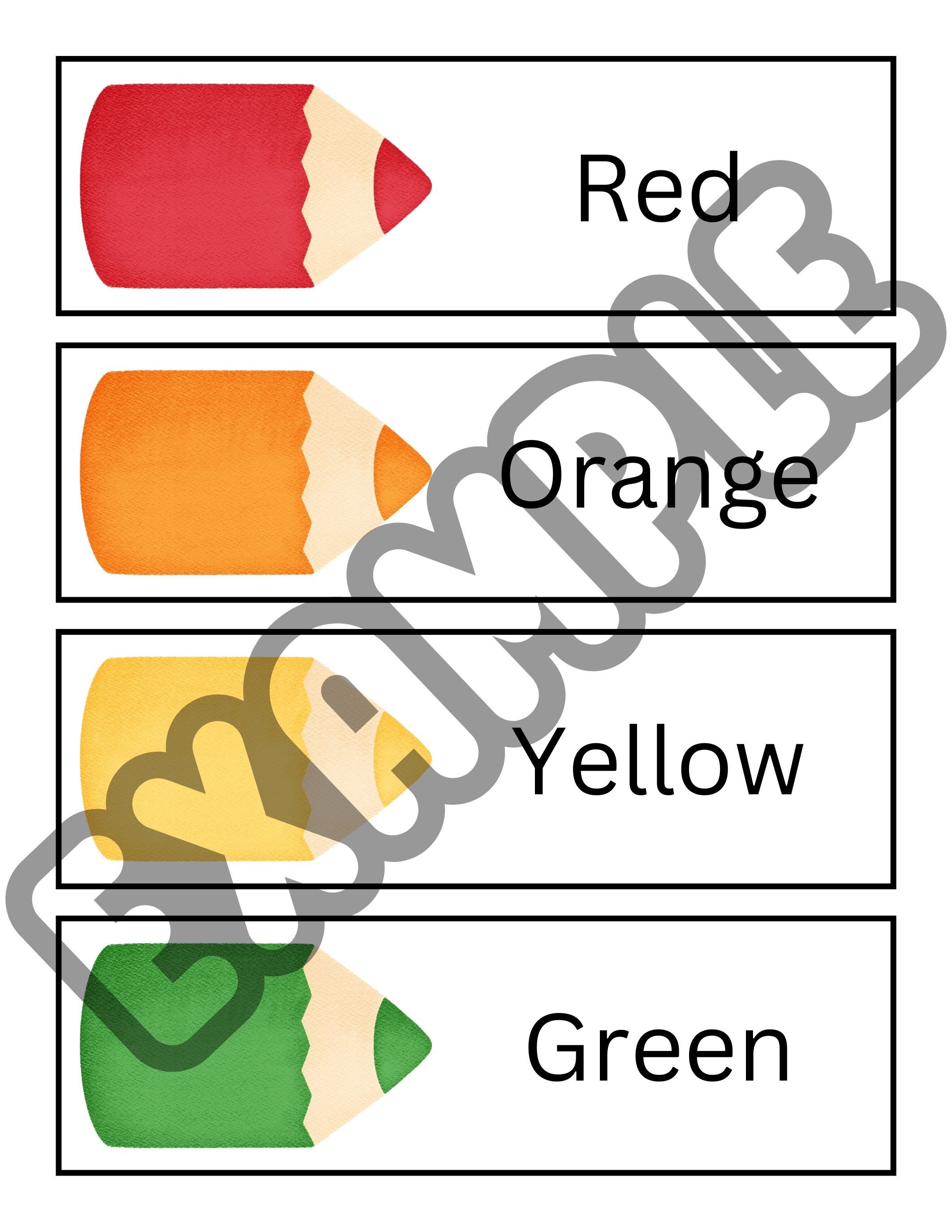 Color Posters and Word Cards - Etsy