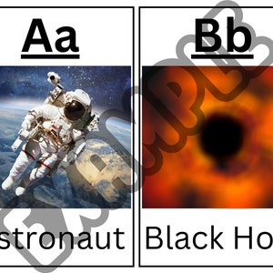 Outer Space Alphabet and Word Cards - Etsy