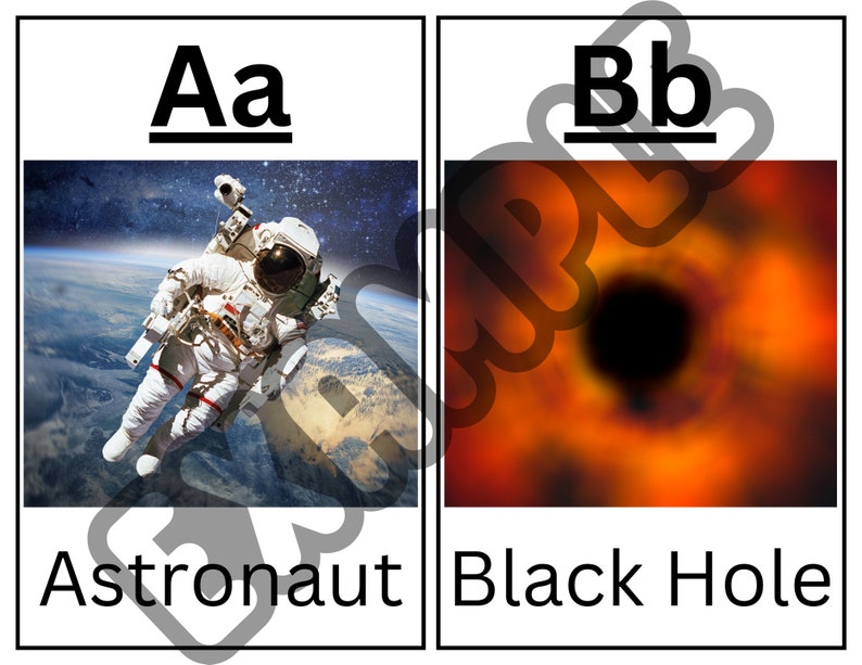 Outer Space Alphabet and Word Cards - Etsy