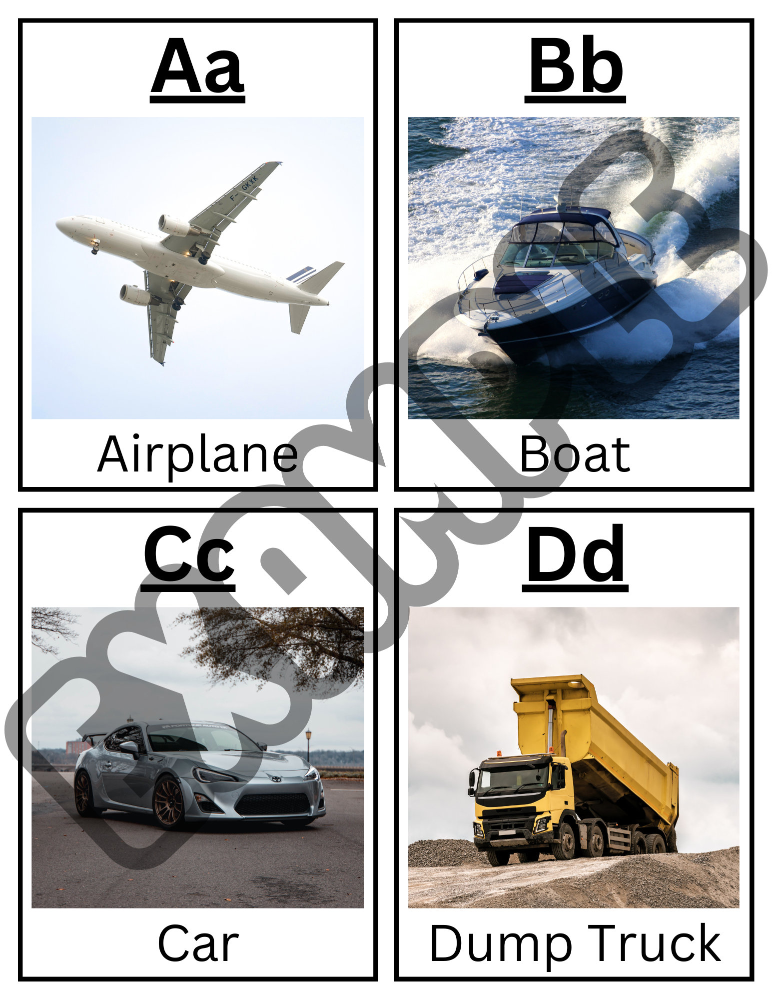 Transportation Alphabet and Word Cards - Etsy