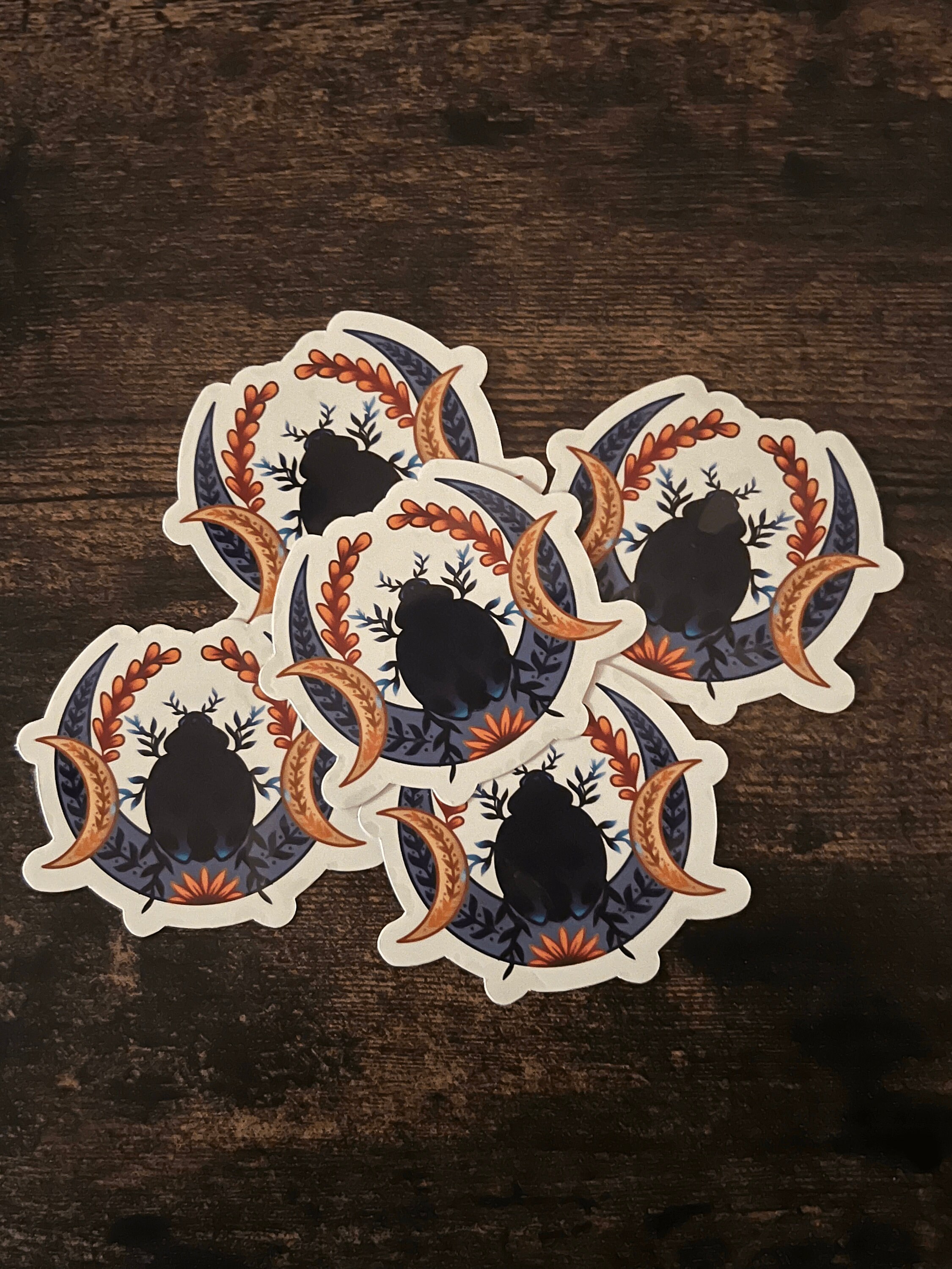 Mystical Bugs Blue Moon Laminated Die Cut Sticker - Etsy