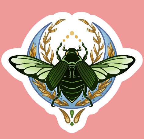 Mystical Bugs Blue Moon Laminated Die Cut Sticker - Etsy