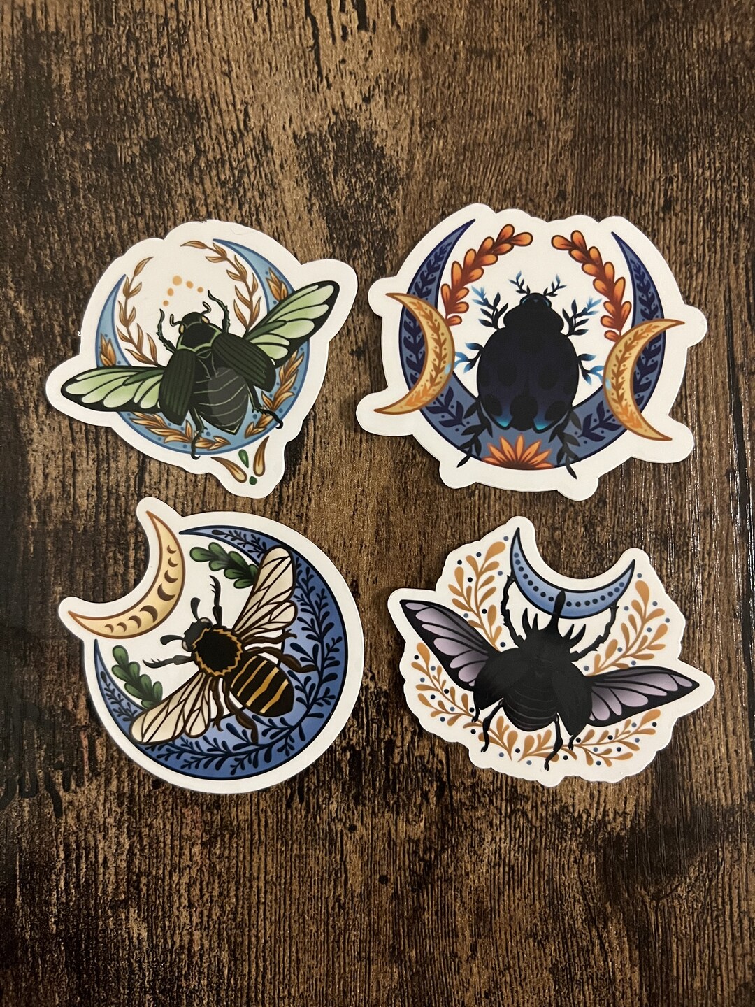 Mystical Bugs Blue Moon Laminated Die Cut Sticker - Etsy