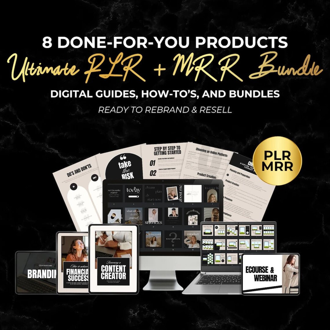 Ultimate PLR MRR Bundle Ideal for Passive Income, Featuring Private ...