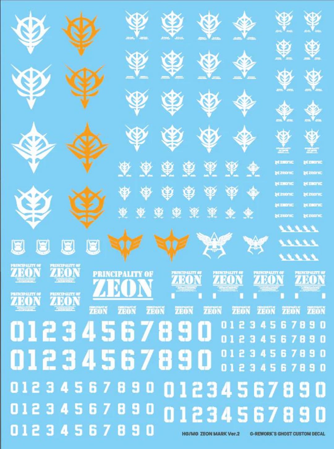 G-rework 1/144 & 1/100 Multi Use Gundam Zeon Symbol Water Slide Decal ...