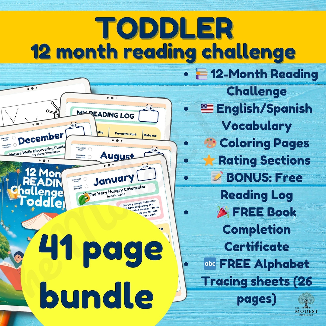 12 Month Toddler Reading Challenge Kids Reading Challenge Digital ...