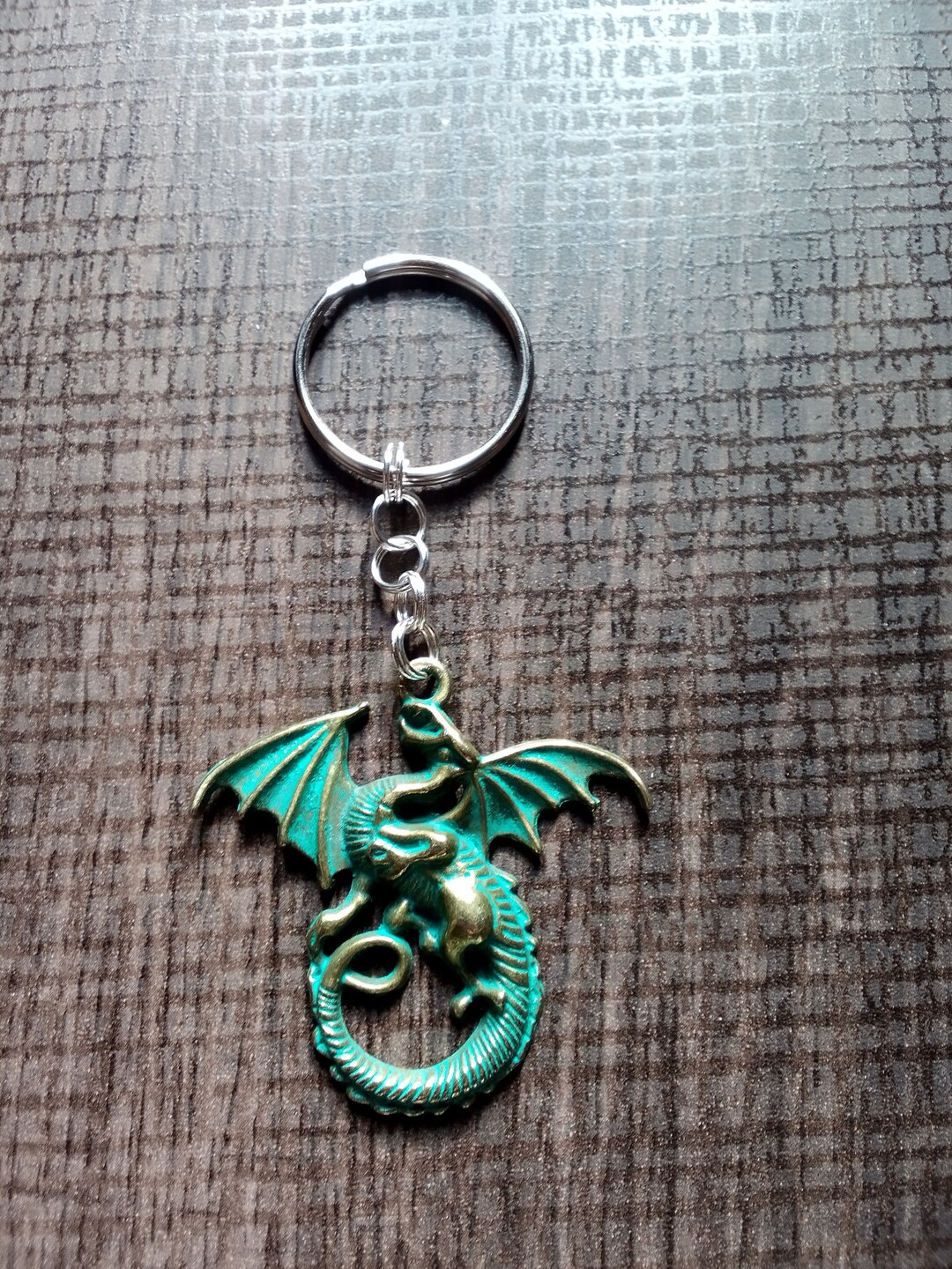Green Flying Dragon Keychain - Etsy