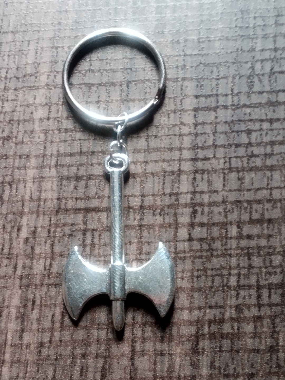 Silver Symmetrical Blade Viking Axe Keychain - Etsy