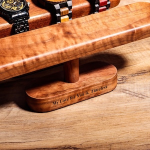 Custom Handmade Wood Watch Holder Stand, Personalized Name Watch ...
