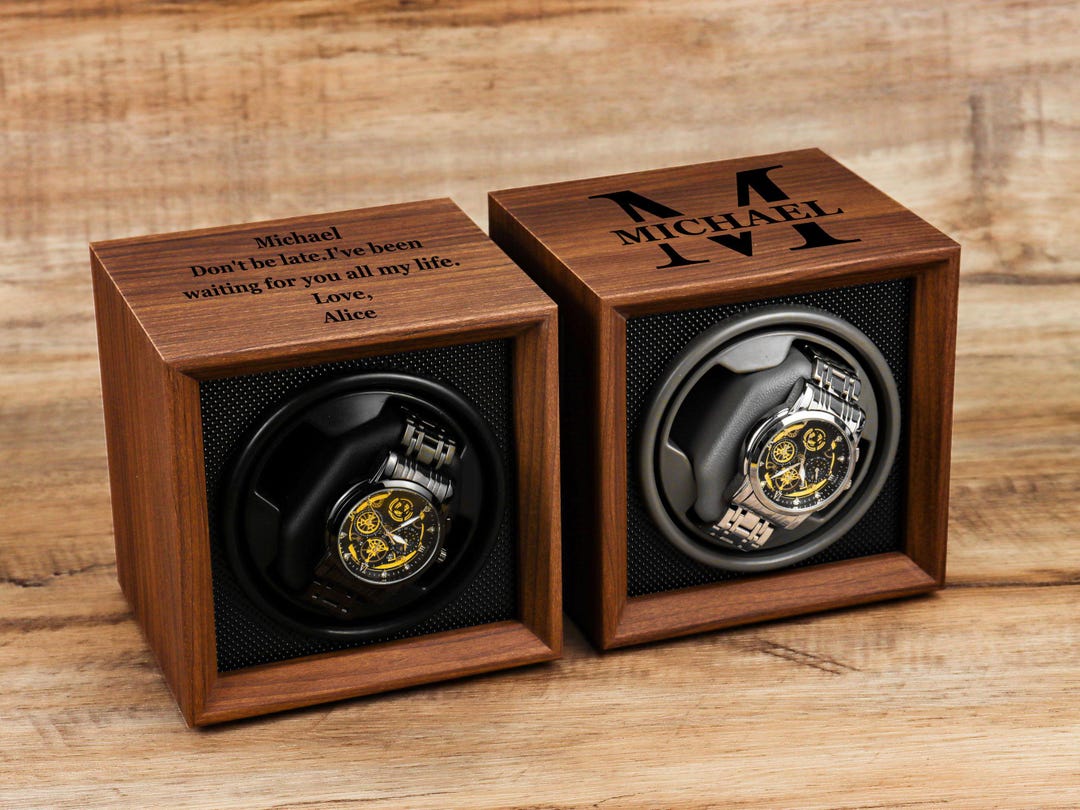 Custom Watch Winder With Name | Personalized Gift for Him | Watch ...