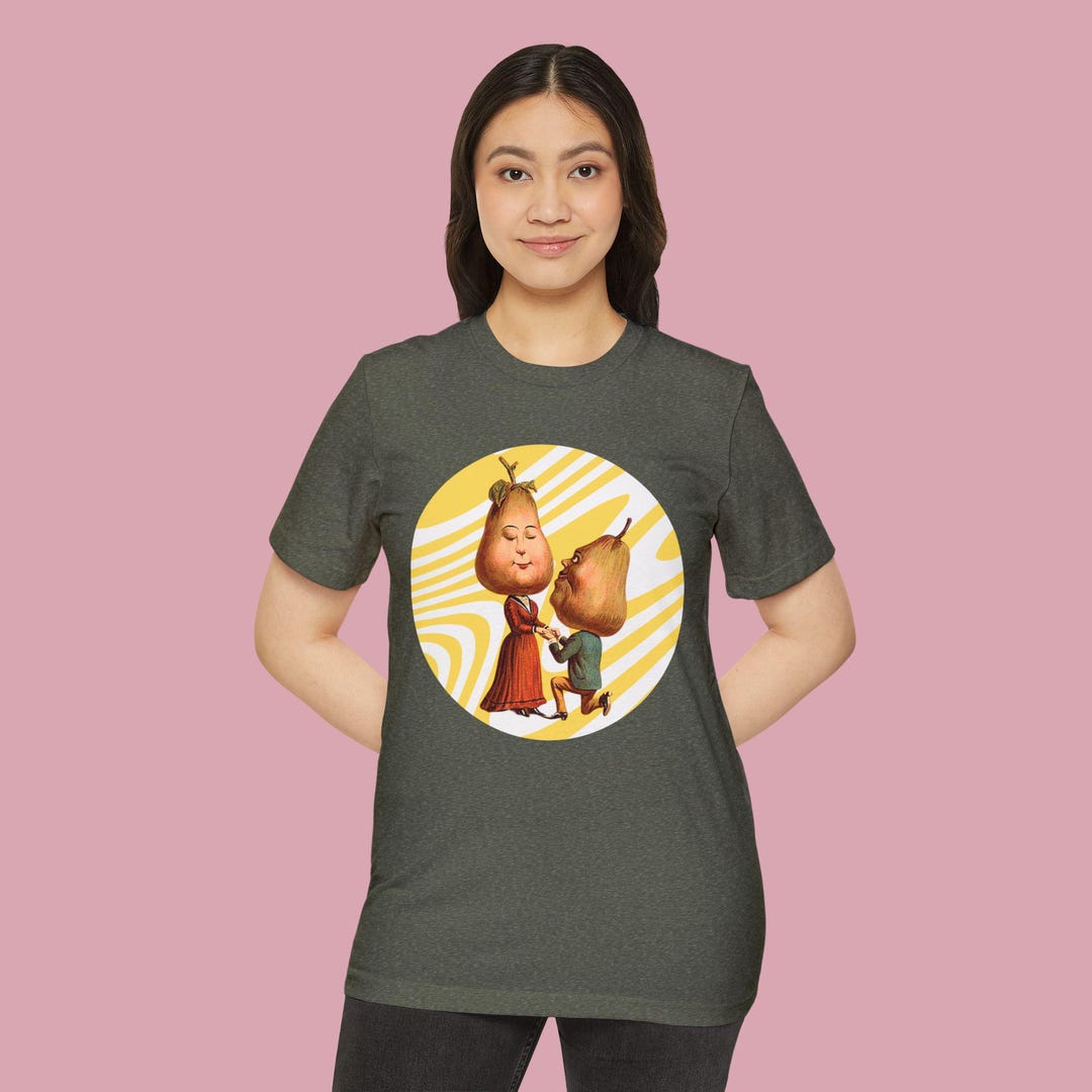 Retro Pear Couple T-shirt: Eco-friendly 70s Inspired Graphic Tee ...