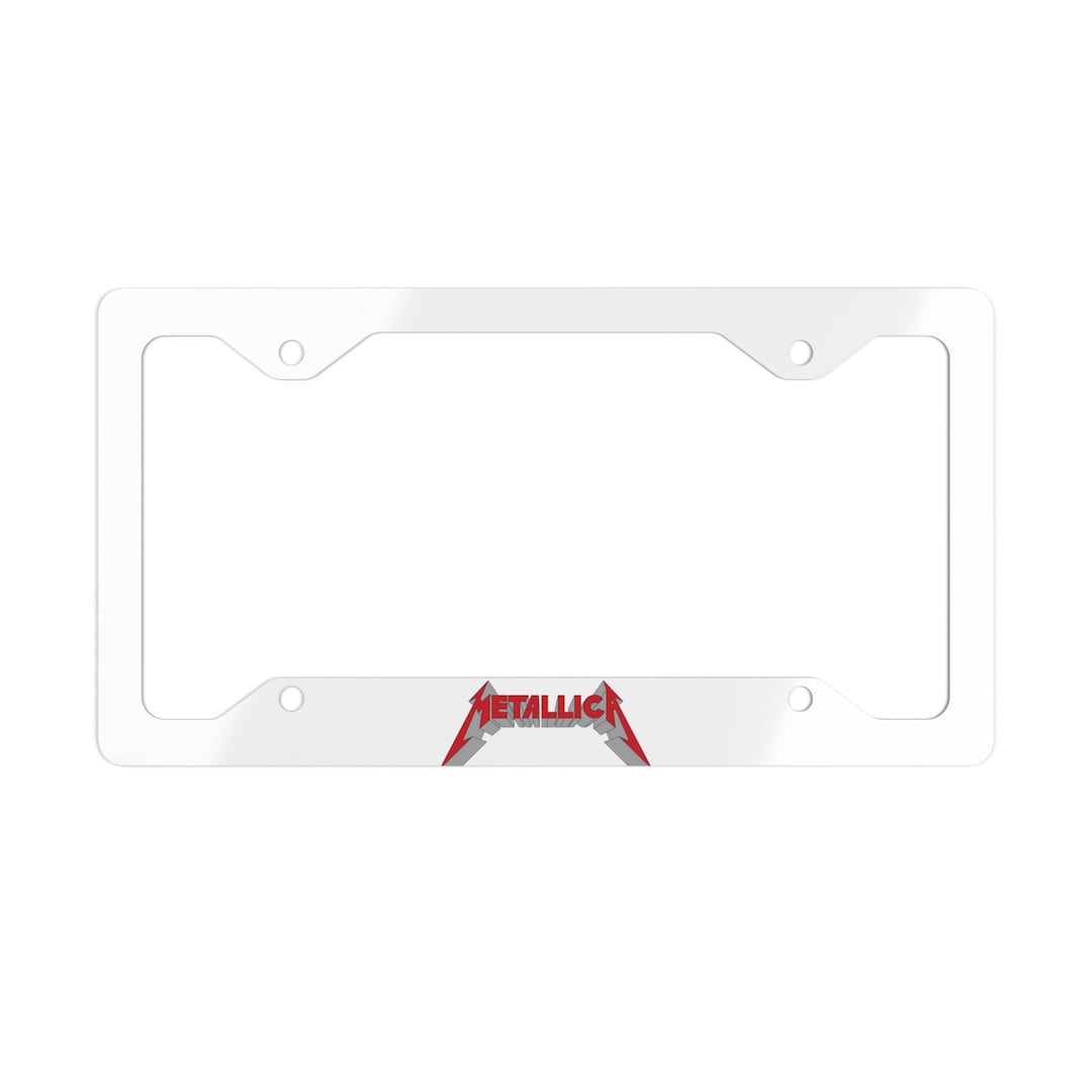 Metallica Metal License Plate Frame * Red Font * White Background ...