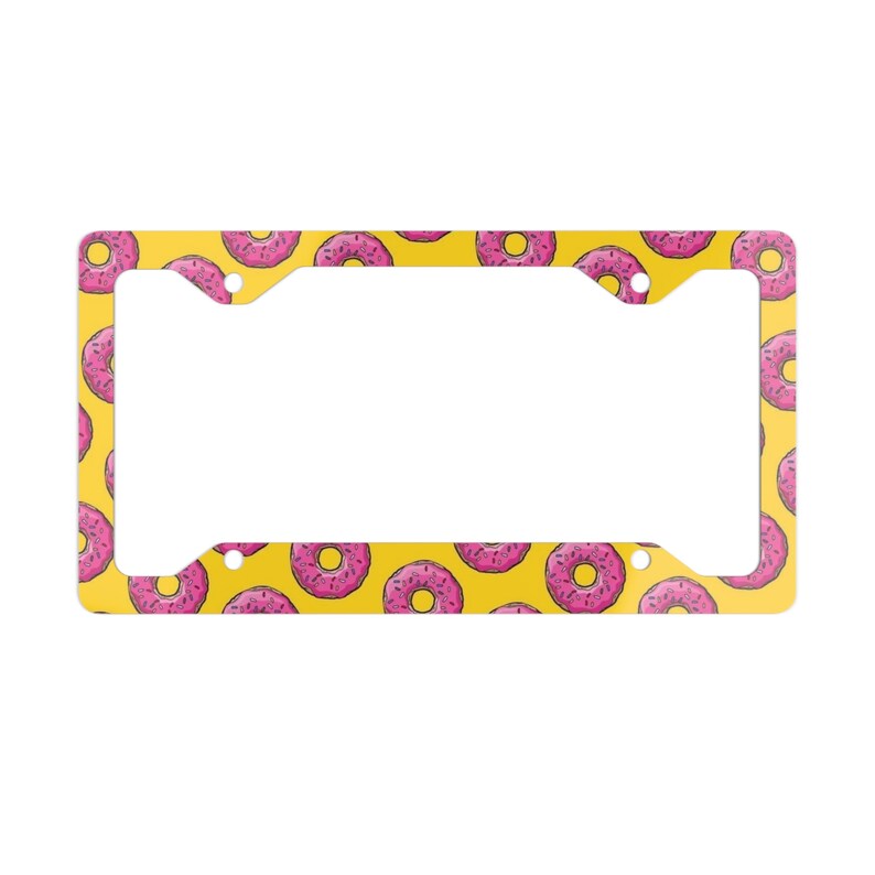 Donut Metal License Plate Frame Cute Simpsons Car Accessorie - Etsy