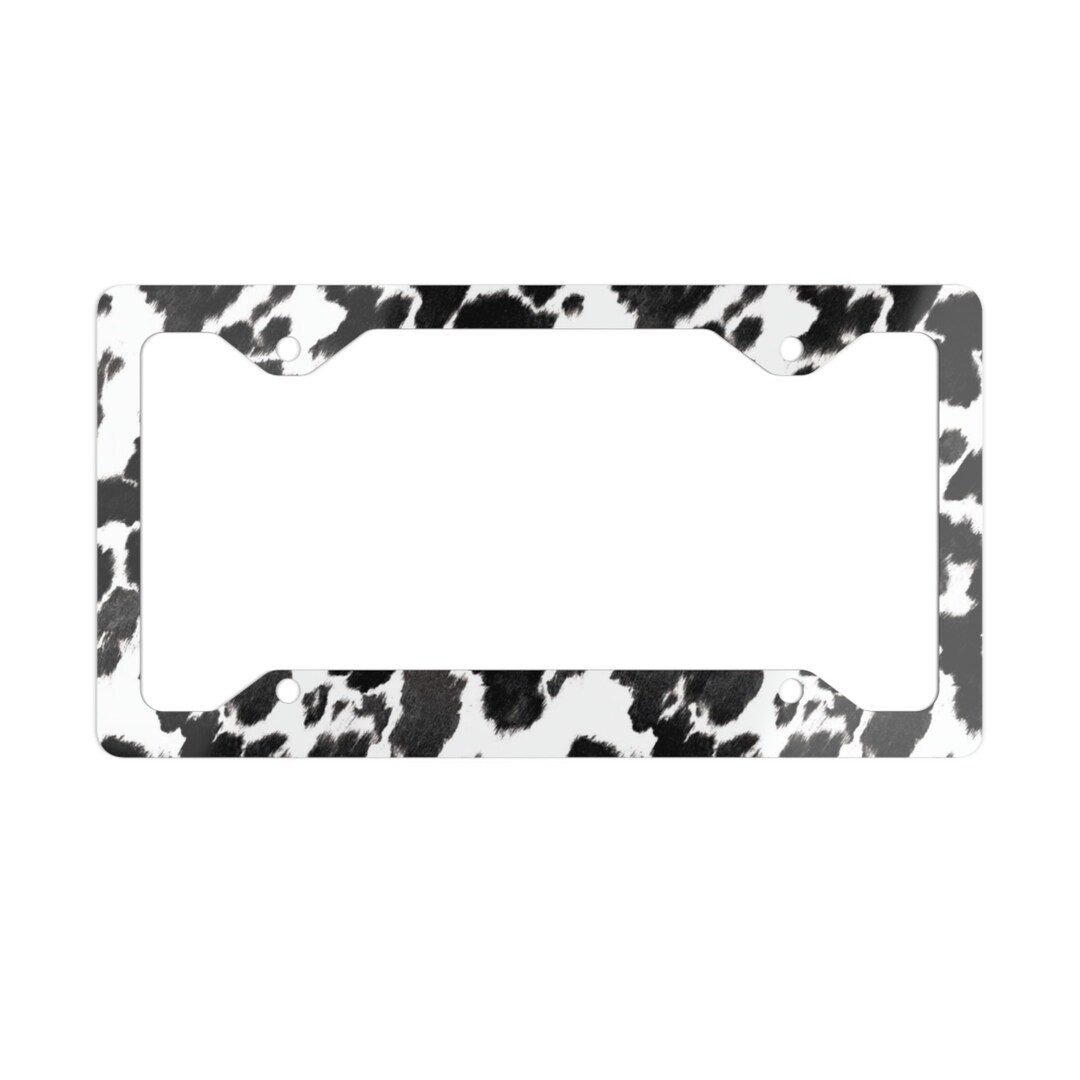 Cow Print Metal License Plate Frame - Etsy
