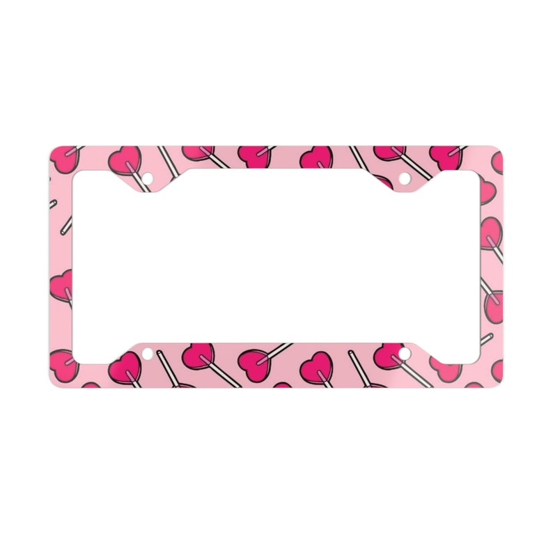 Pink Heart Lollipop * Cute * Baddie* Metal License Plate Frame * Baddie ...