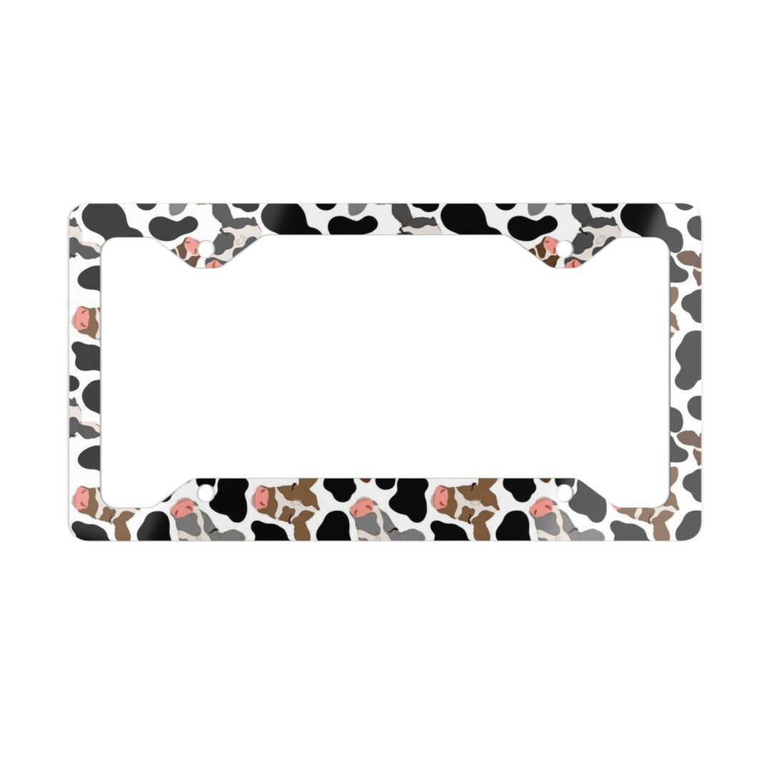 Cow Print Metal License Plate Frame - Etsy