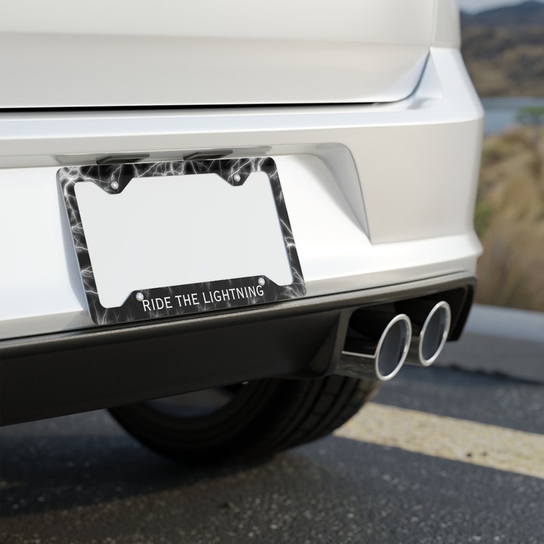 Ride the Lightning Metal License Plate Frame - Etsy