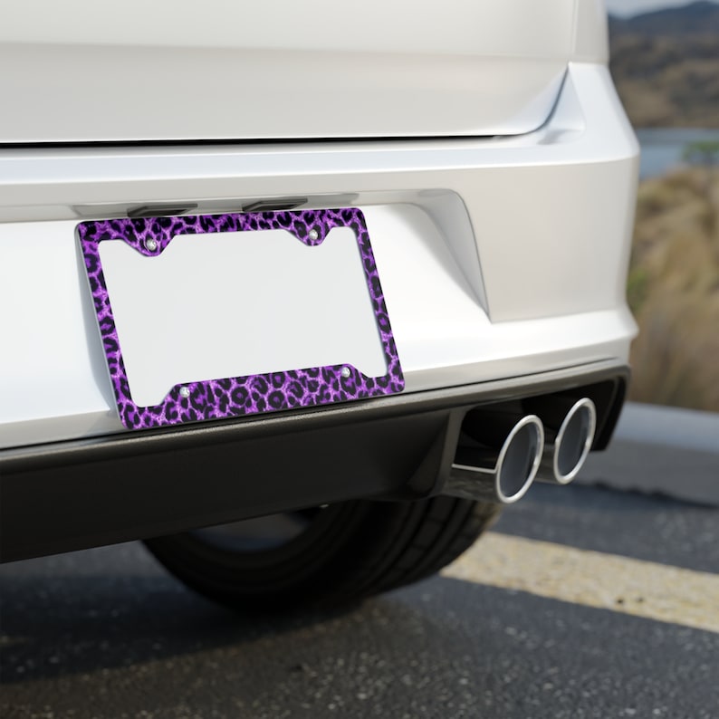 Cheetah * Purple * Metal License Plate Frame * Cute * Baddie * Car ...