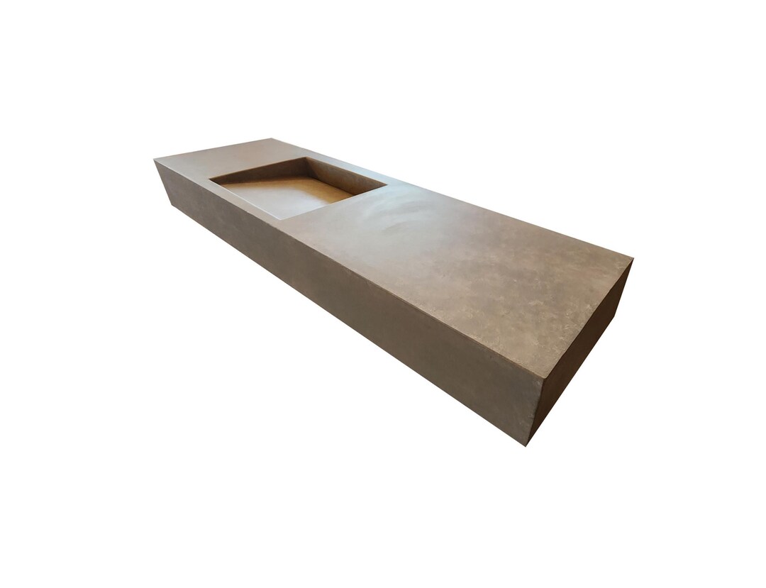 70" Concrete Sink - Ramp Slot Drain - Customizable - Natural - Etsy