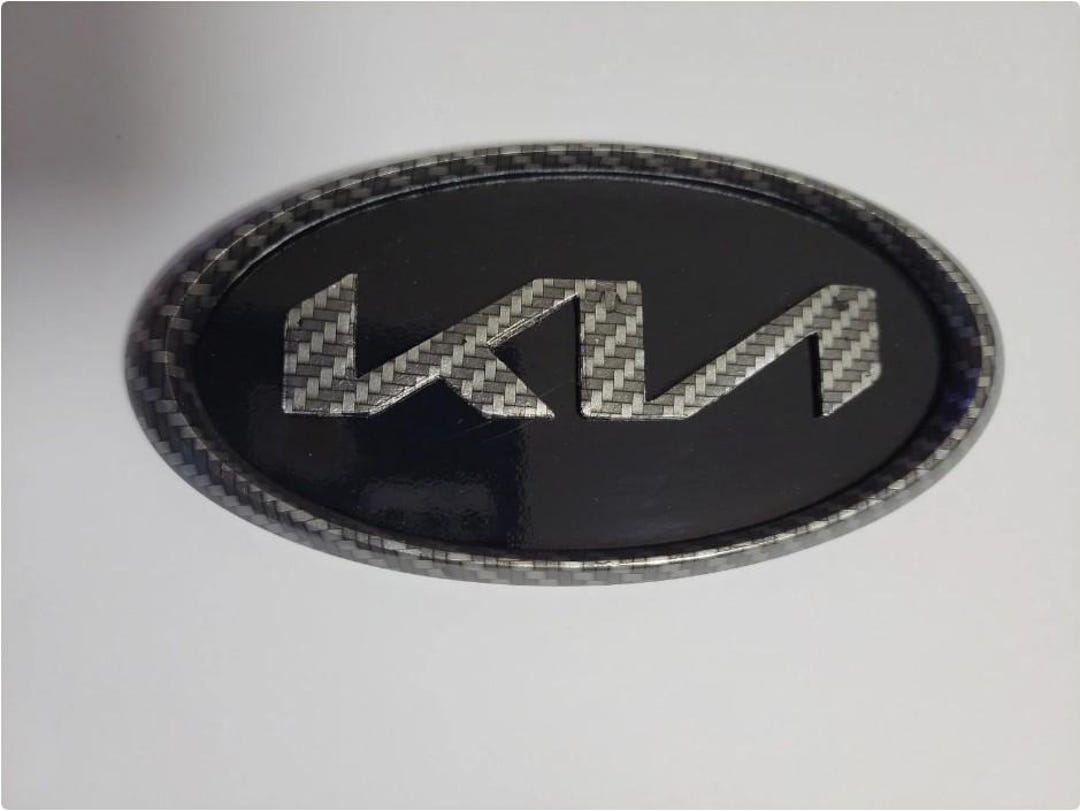 Kia New Logo Carbon Fiber Emblem Car Badge Soul Optima Telluride K5 ...