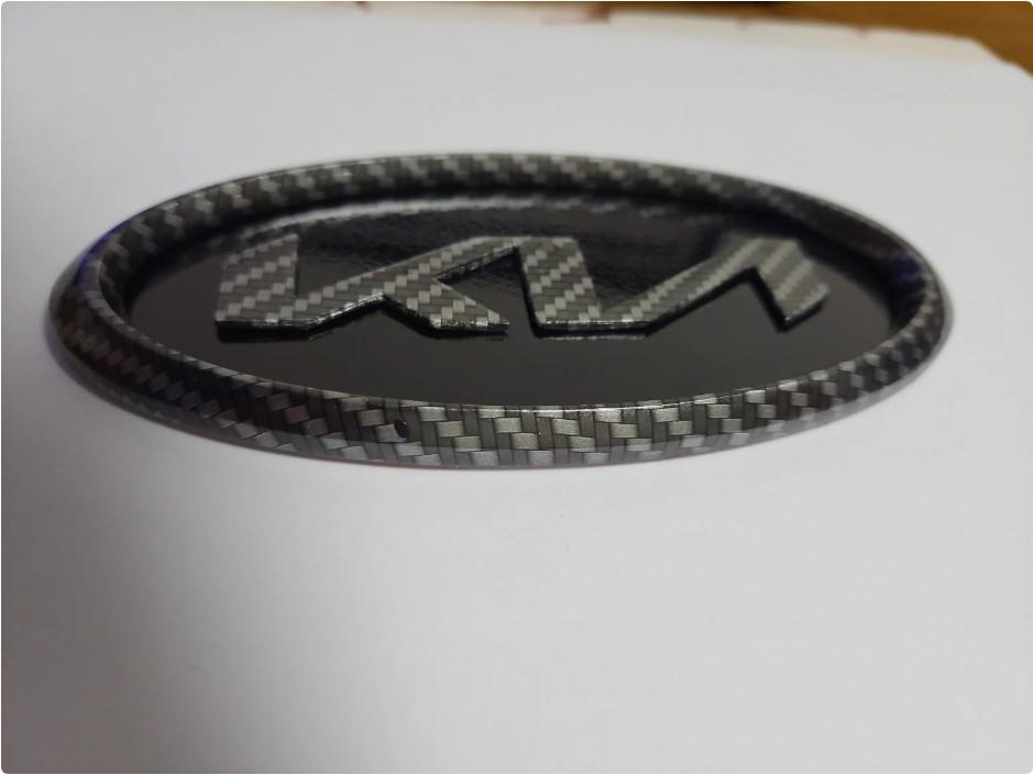 Kia New Logo Carbon Fiber Emblem Car Badge Soul Optima Telluride K5 ...