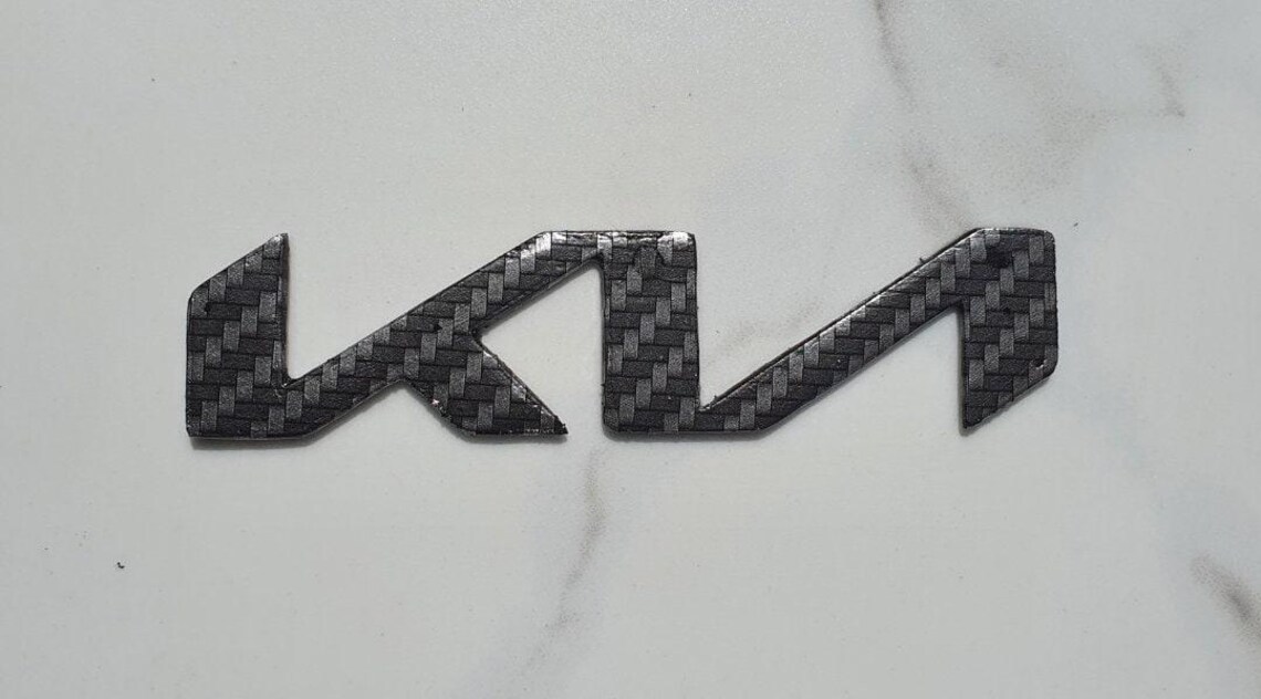 Kia New Logo Black and Carbon Fiber Emblem Car Badge Soul Optima ...