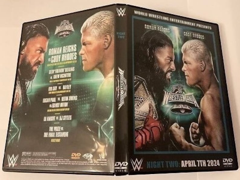 WWE Wrestlemania 40 DVD-R night 1 & 2 W/case Artwork - Etsy