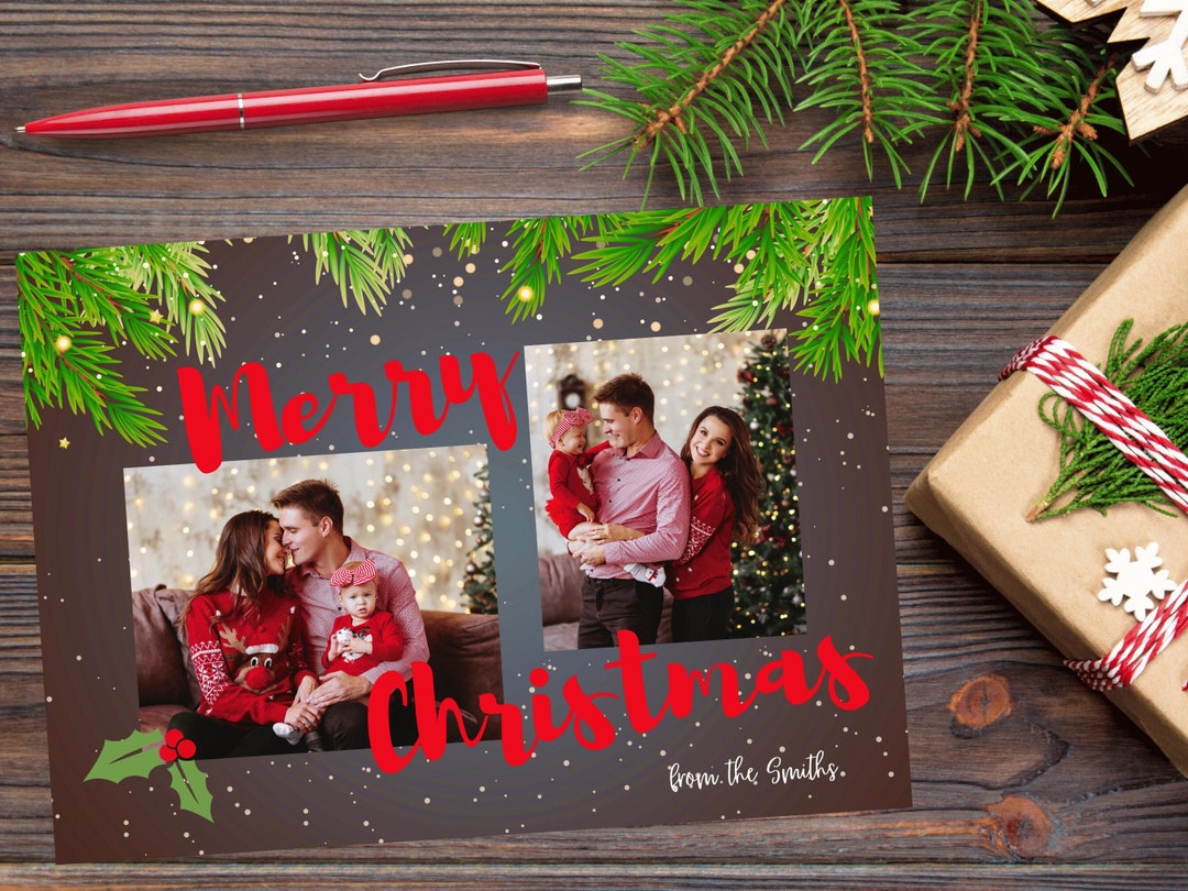 Editable Christmas Card Digital Template in Canva, Holiday Card Digital ...