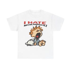 Oversized Vintage I Hate Mornings Tshirt, Retro Cartoon Tshirt, Baggy ...
