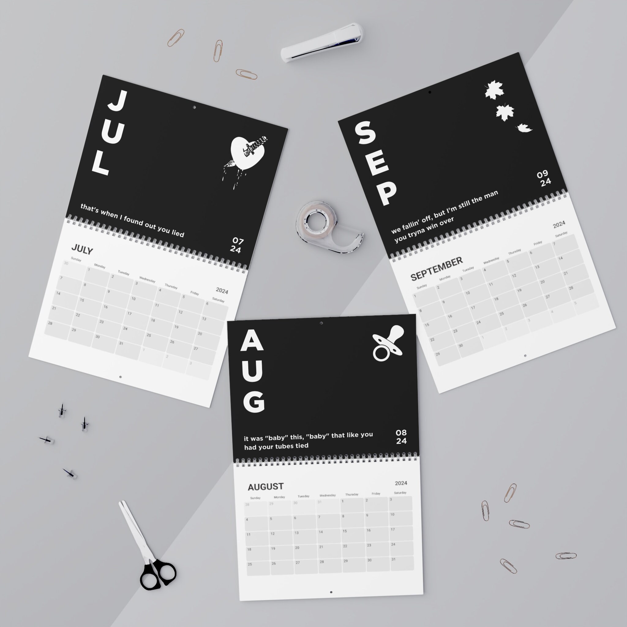 Drake Calendar 2024, Slime You Out calendar, Drake sold by Occupational ...