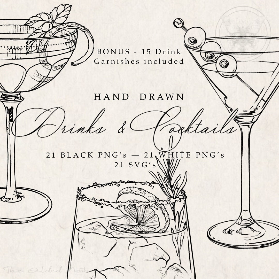 Drink Cocktail Bundle Png Cocktail Illustration Svg Bundle