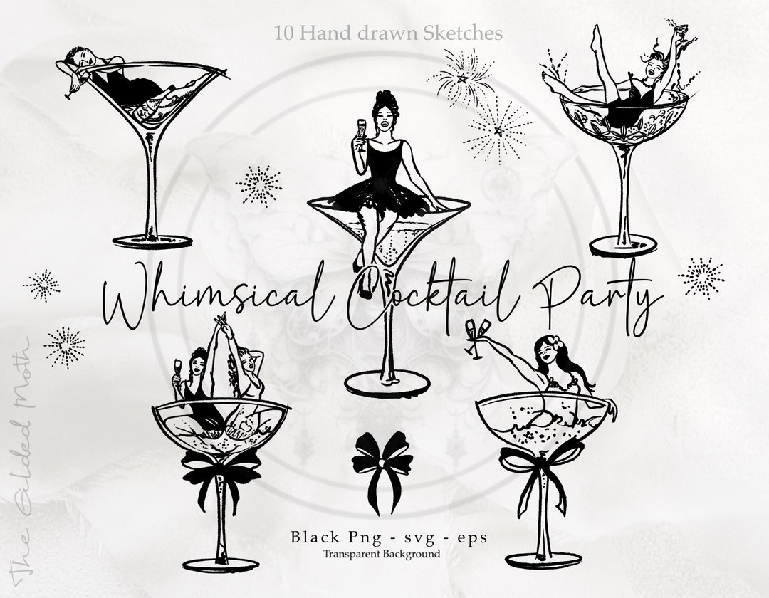 Whimsical Wedding Girls Night Martini, Tini Time Cocktail Bundle ...