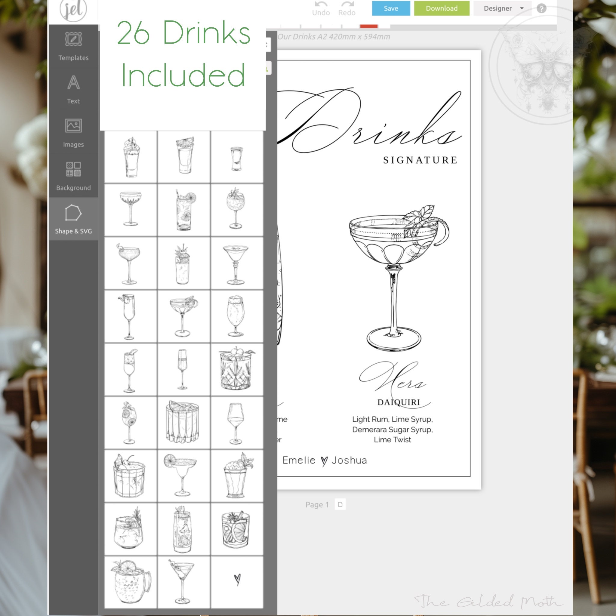Custom Our Signature Drinks Template//handdrawn Illustrative Wedding ...
