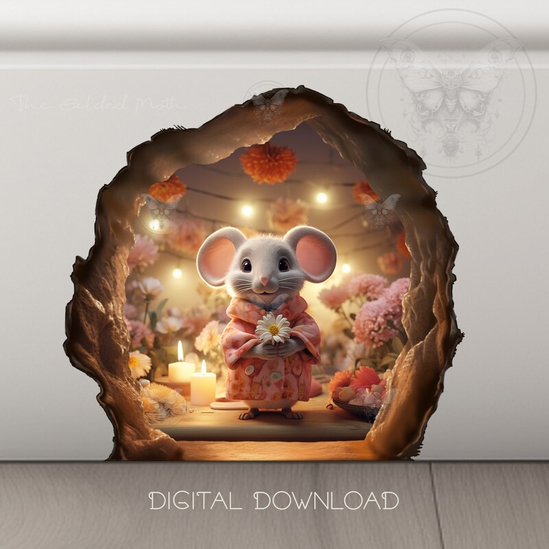 Mouse Hole Wall Decal - Etsy