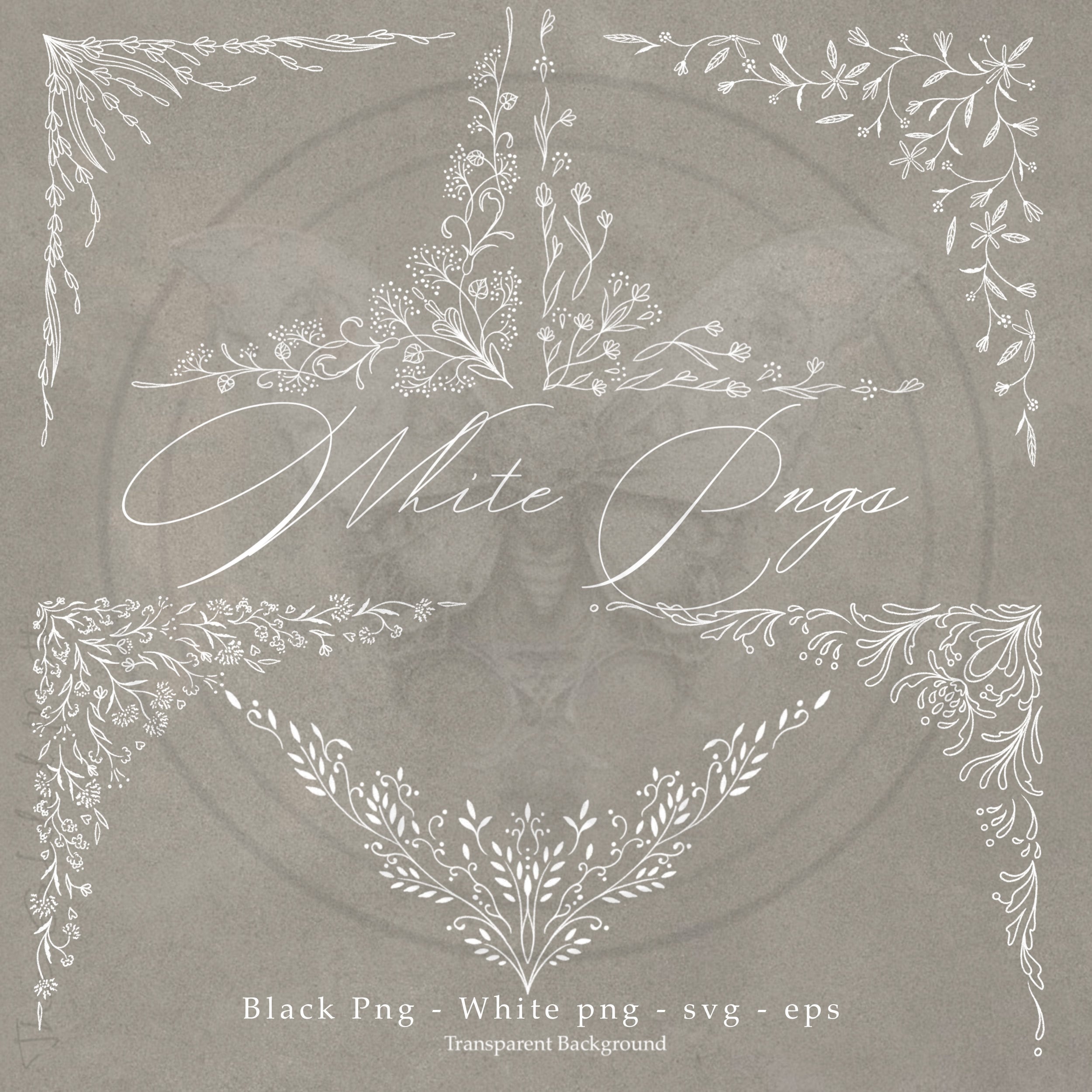 SVG Decorative Wedding Floral Corner Border Bundle PNG, Illustrative ...