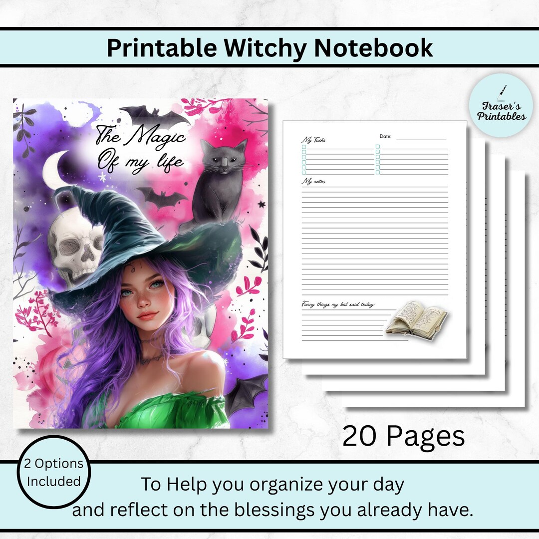 Enchanting Witch Themed Planner for Mom's, Daily Organizer With Humor ...