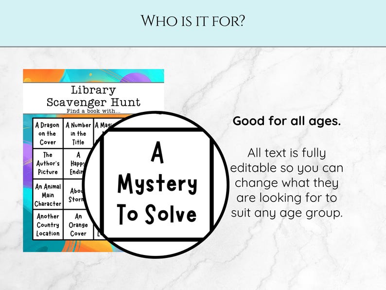 Personalized Library Scavenger Hunt for Kids Editable Search and Find ...