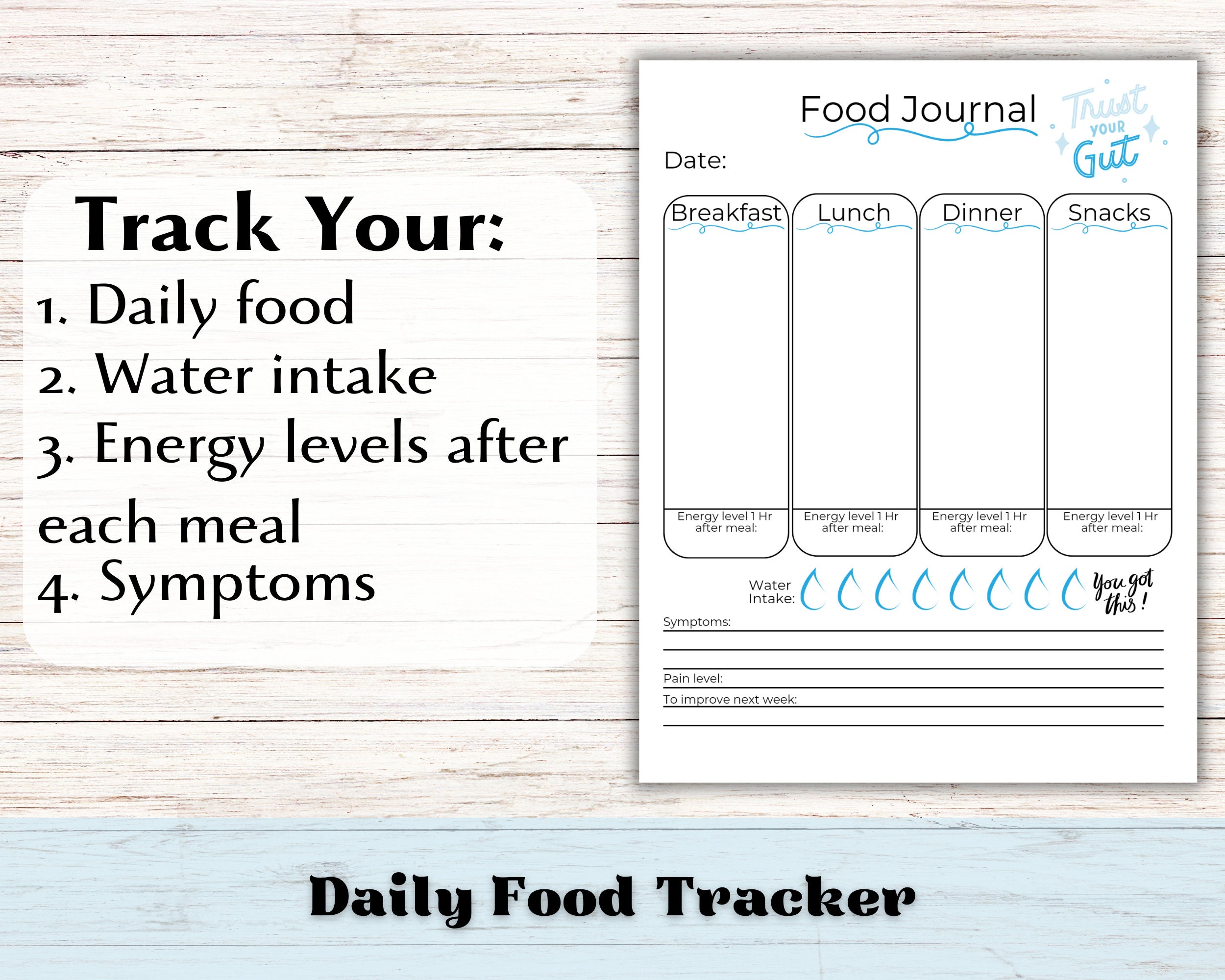 Printable Food Intolerance Tracker, Digital Food Allergy Journal, Food ...