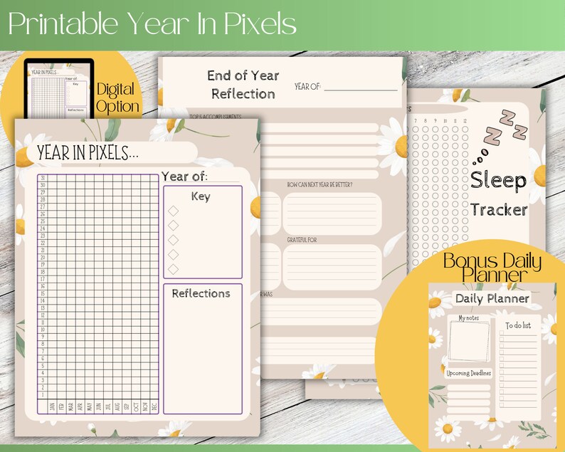 Year in Pixels Printable: Mood & Habit Tracker (digital Download) - Etsy