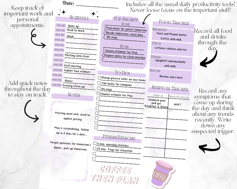 Food Intolerance Tracker and Daily Planner, Food Allergy Diary, Food ...