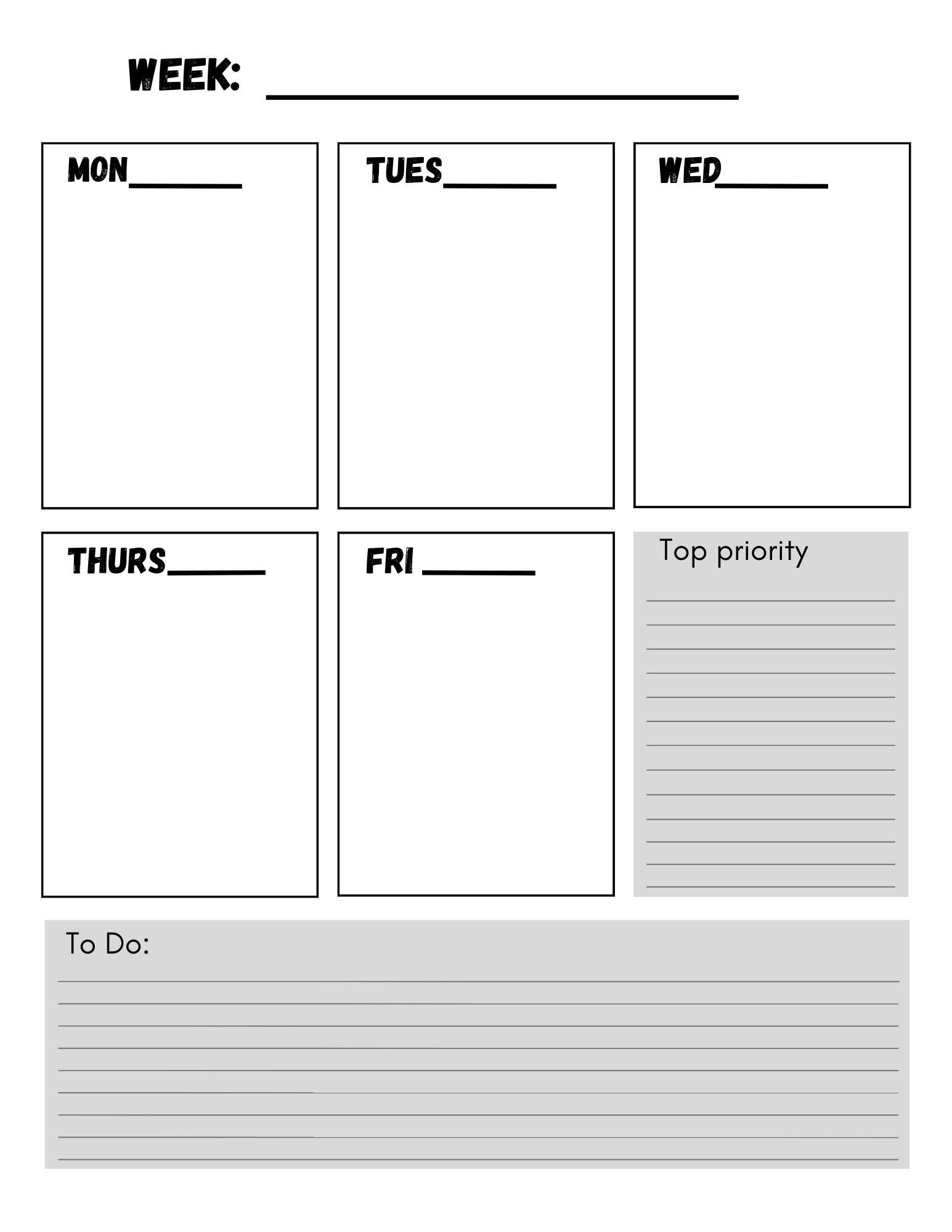 Printable Student Organization and Planning System, School Project ...